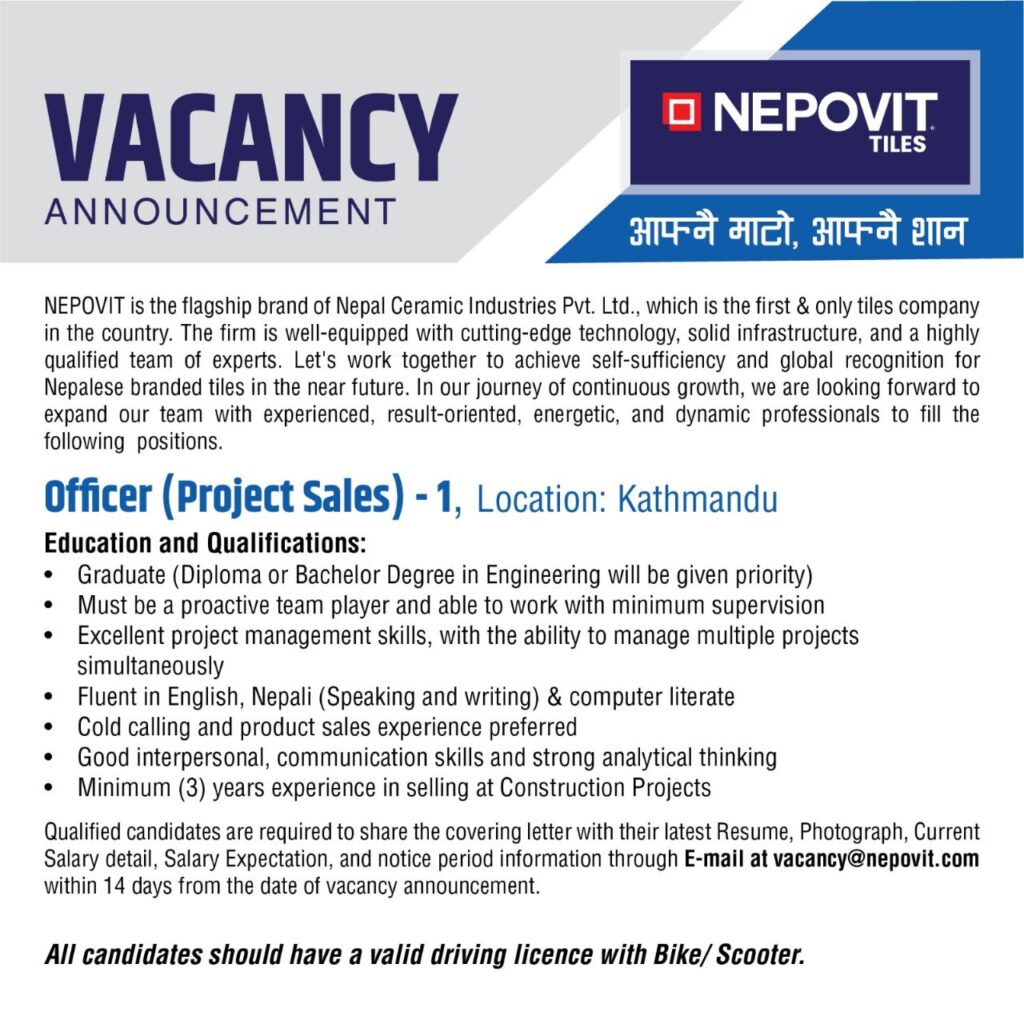 Vacancy – Project Sales – 1 – Nepovit
